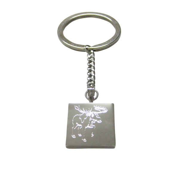 Kiola Designs | Accessories | Silver Toned Etched Moose Keychain | Poshmark